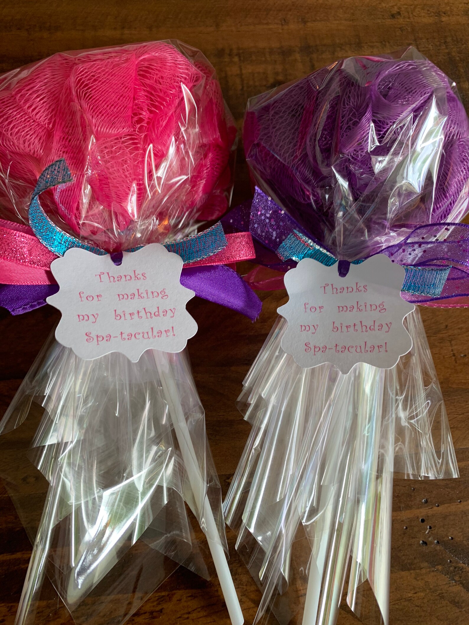 Girls Spa Party Favor Bath Puff Lollipop - Etsy