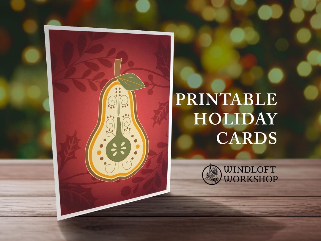Printable Winter Solstice Cards | Medieval Fruit Theme | Downloadable ...