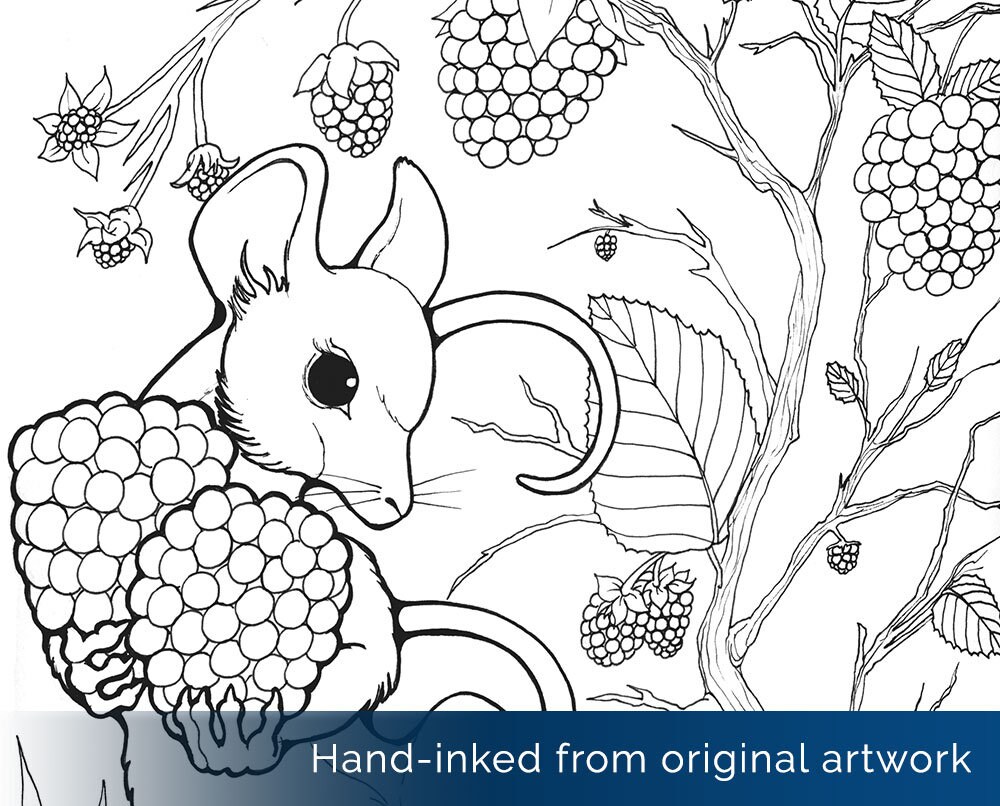 Cute Mouse Coloring Page, Woodland Scene, Fairy World, Fantasy Forest ...