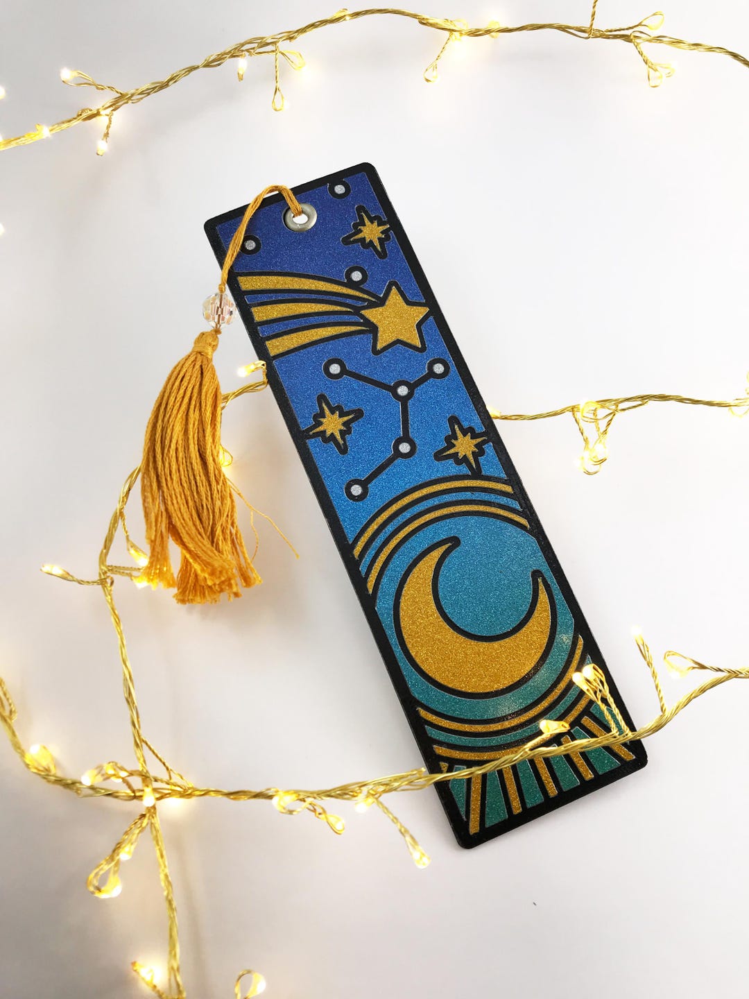 Moon and Stars Handmade Bookmark | Jewel Tones | Great Gift for Readers ...