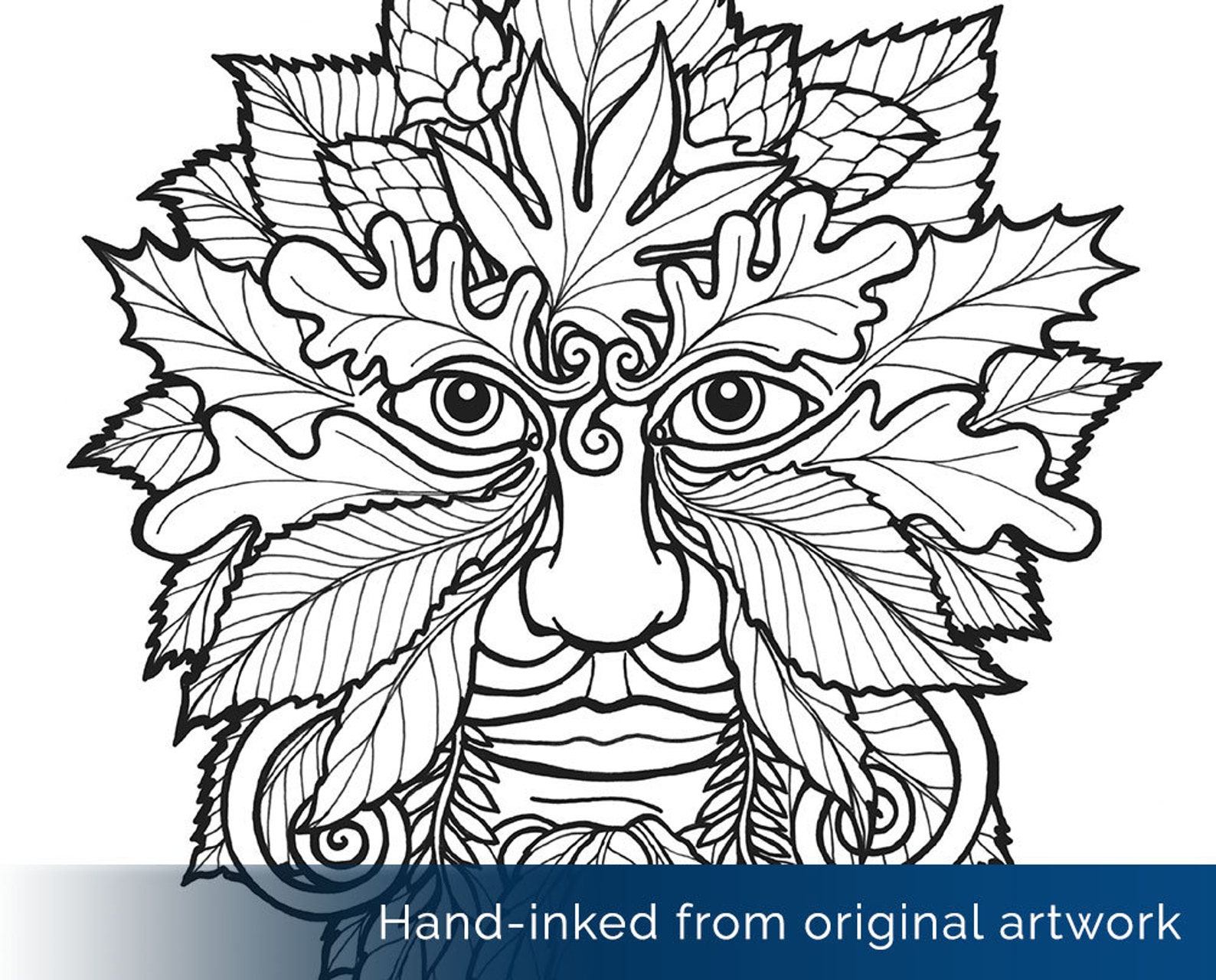 Green Man Coloring Page | Adult Coloring | INSTANT PDF DOWNLOAD - Etsy