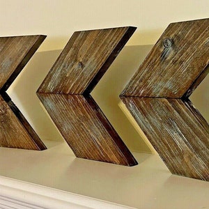 3 Piece Decorative Freestanding Rustic Reclaimed Wood Chevron Blocks - Etsy