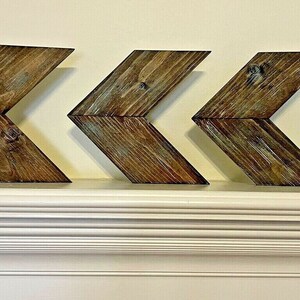 3 Piece Decorative Freestanding Rustic Reclaimed Wood Chevron Blocks - Etsy