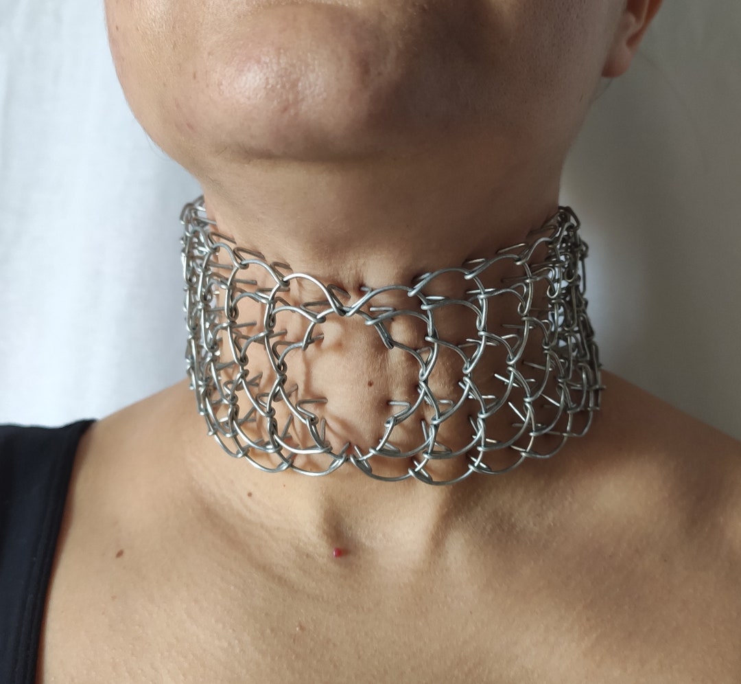 NECK CILICE - 5 Row - Metal and Leather - Etsy