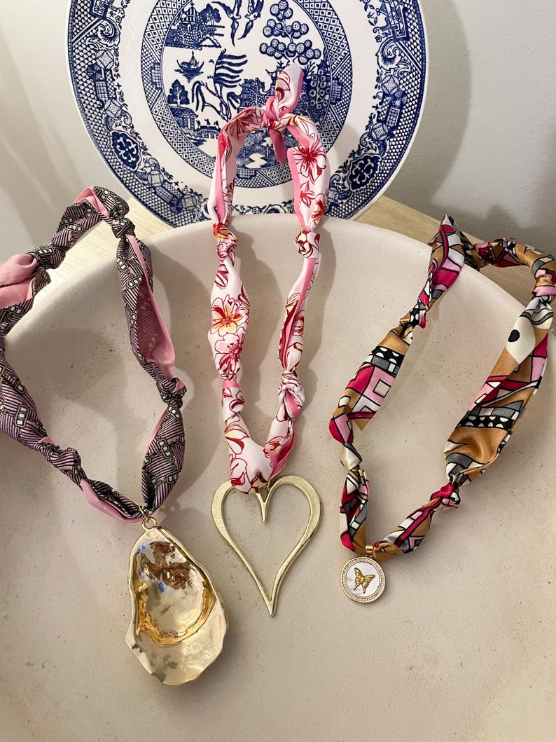 Custom Pendant Scarf Necklace- FREE FAST SHIPPING - Etsy