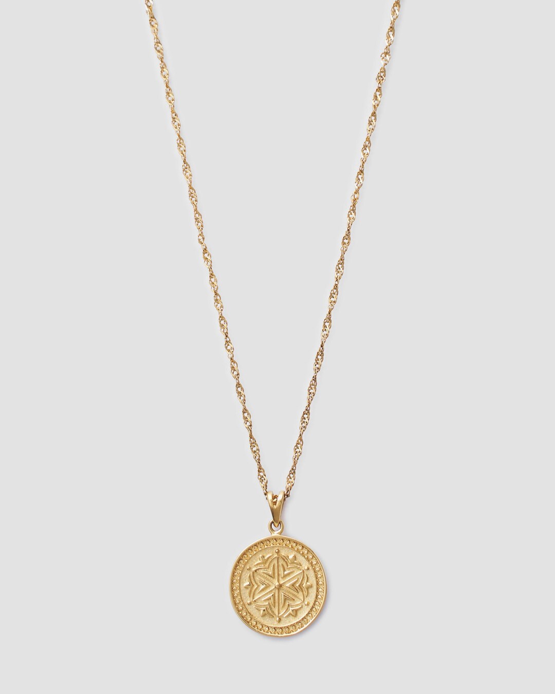 Gold Disc Necklace | 14K Gold Filled | Tarnish Free | Twist Chain ...