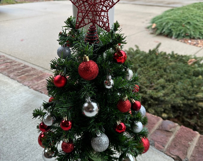 Cemetery Christmas Tree~styrofoam Insert for Existing Vase~360 View ...