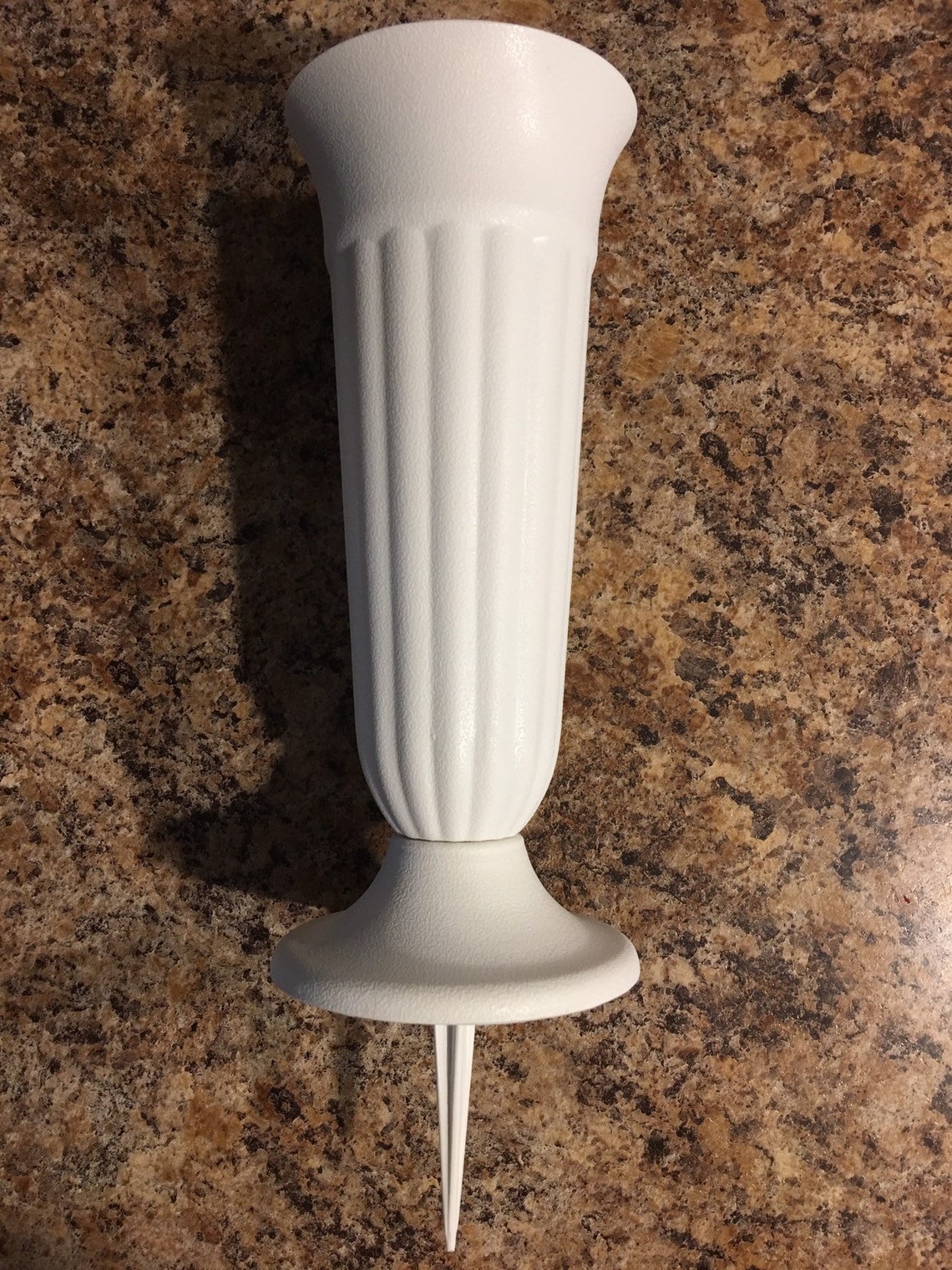 White Cemetery Vase With Spikememorial Flowerscemetery - Etsy