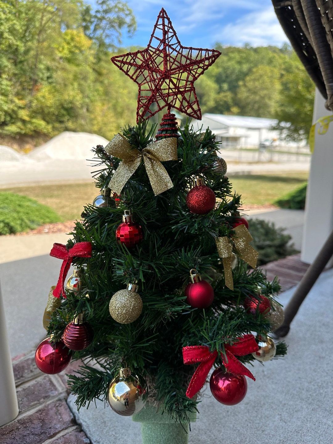 Cemetery Christmas Tree~styrofoam Insert for Existing Vase~360 View ...