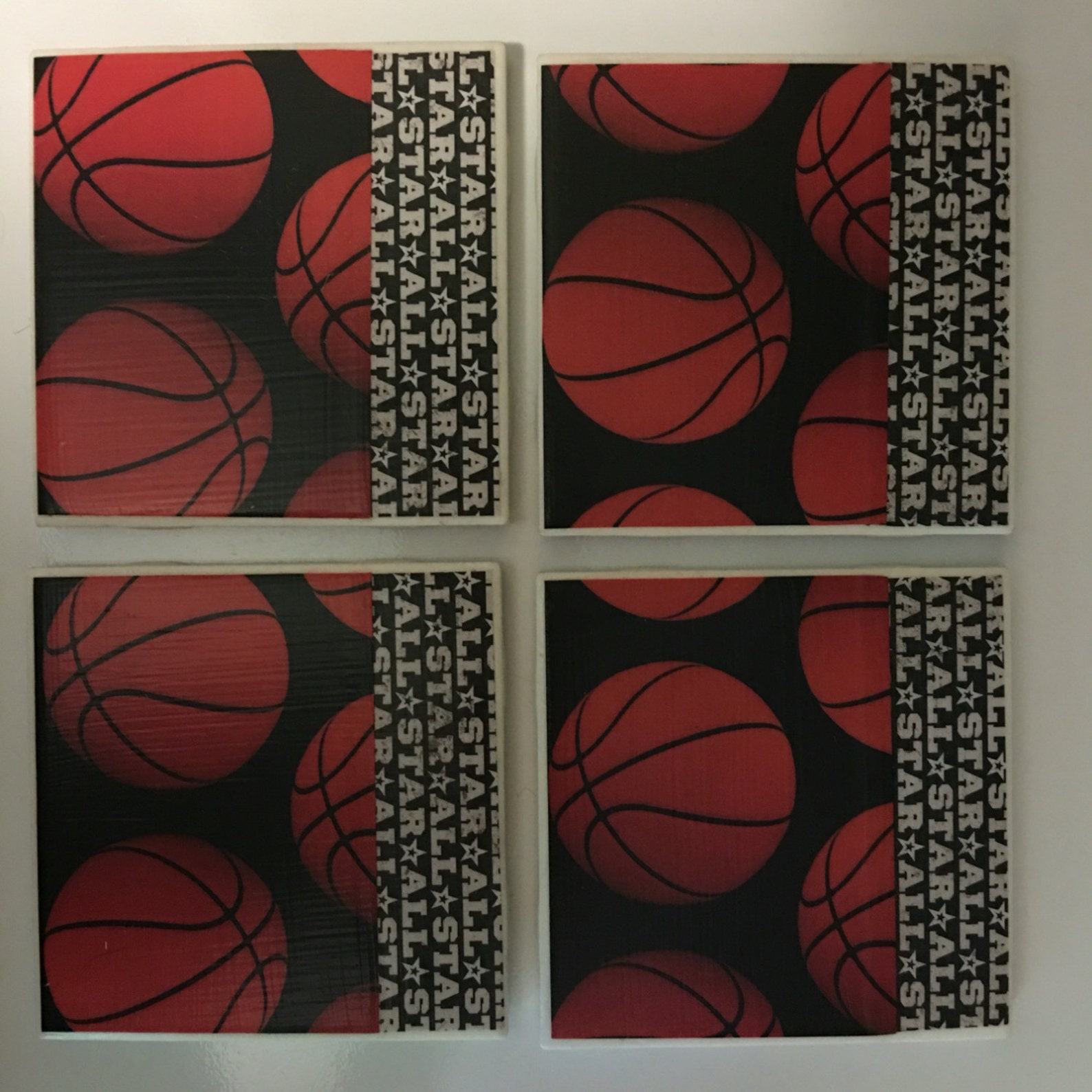 All Star Basketball Ceramic Tile Coasters..Decoupage | Etsy