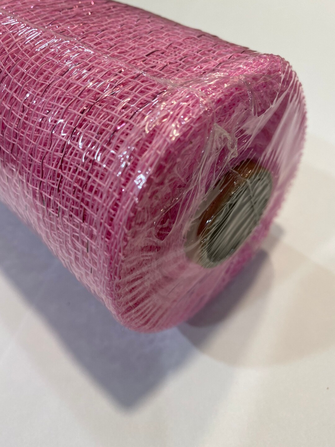 5.5 Inches X 30 Feet~pink Deco Mesh With Metallic Foil~poly Deco Mesh ...