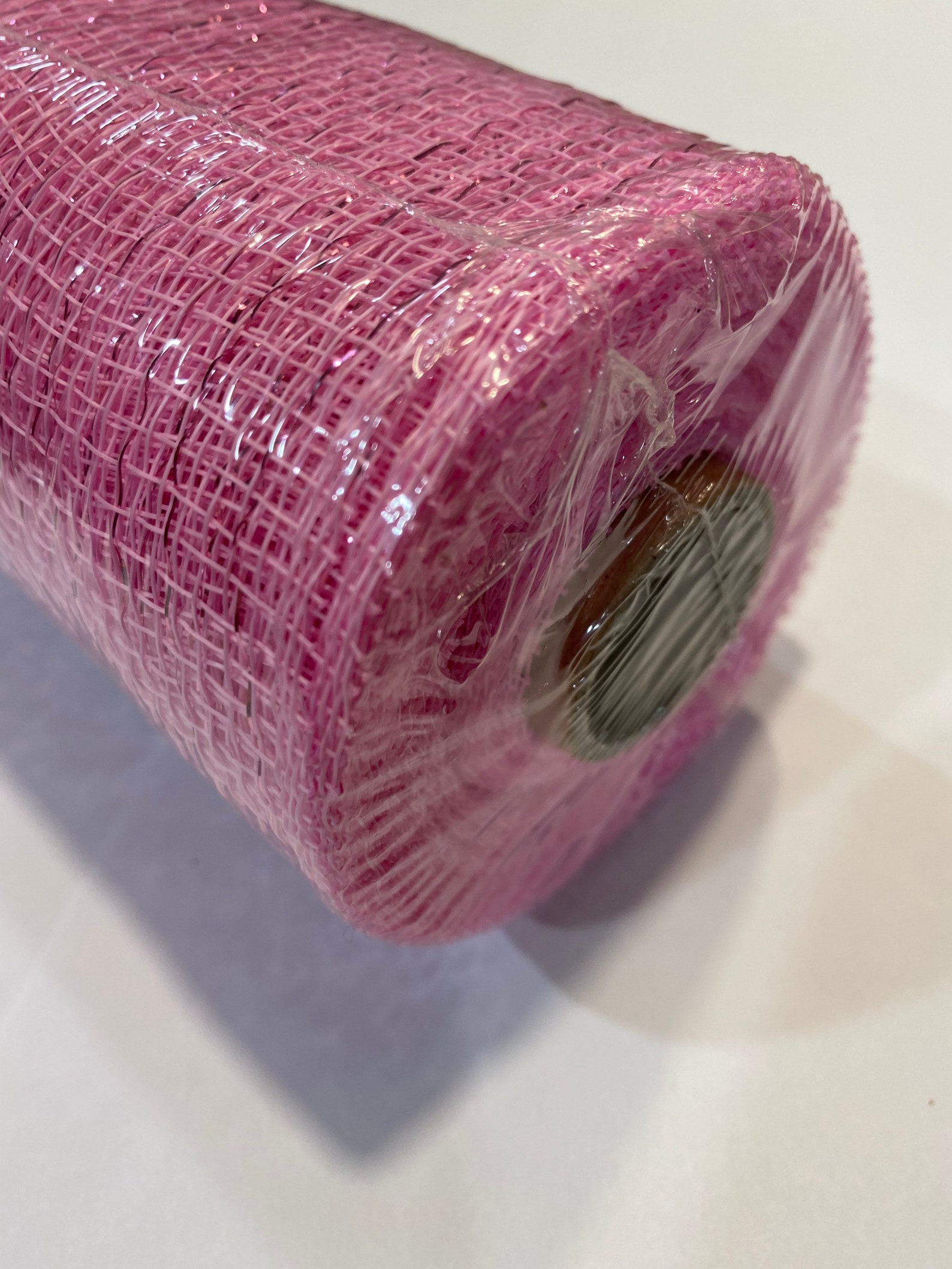 5.5 Inches X 30 Feet~pink Deco Mesh With Metallic Foil~poly Deco Mesh ...