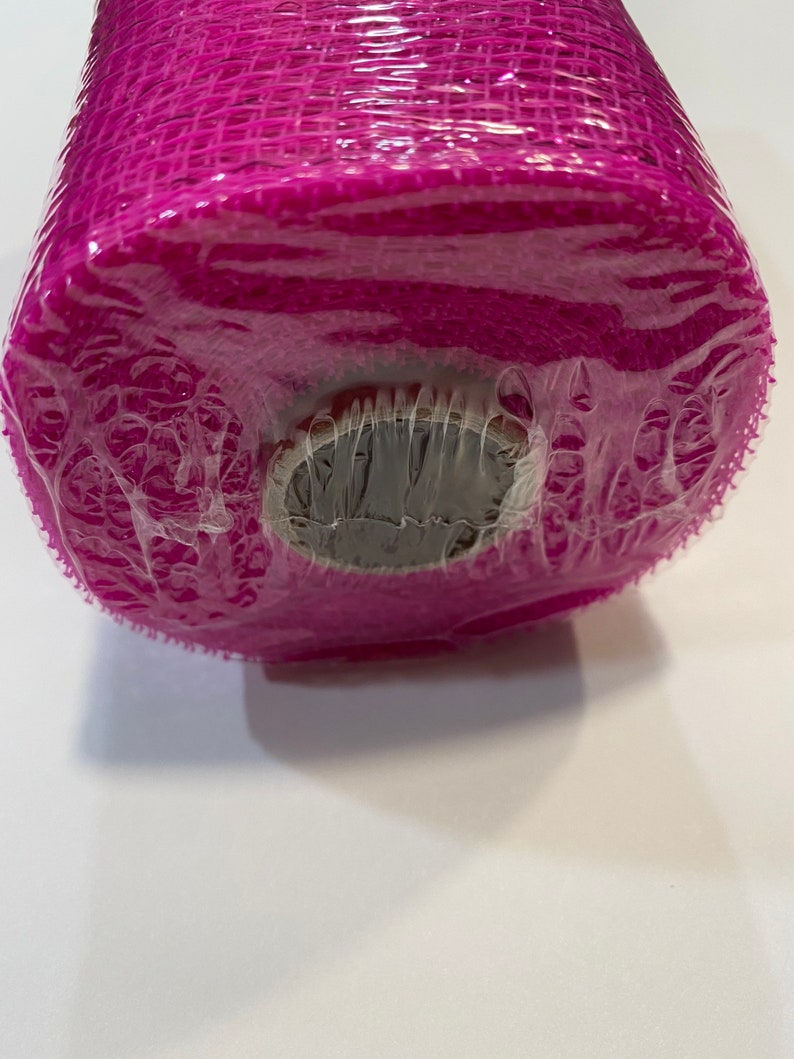 5.5 Inches X 30 Feethot Pink Deco Mesh With Metallic | Etsy