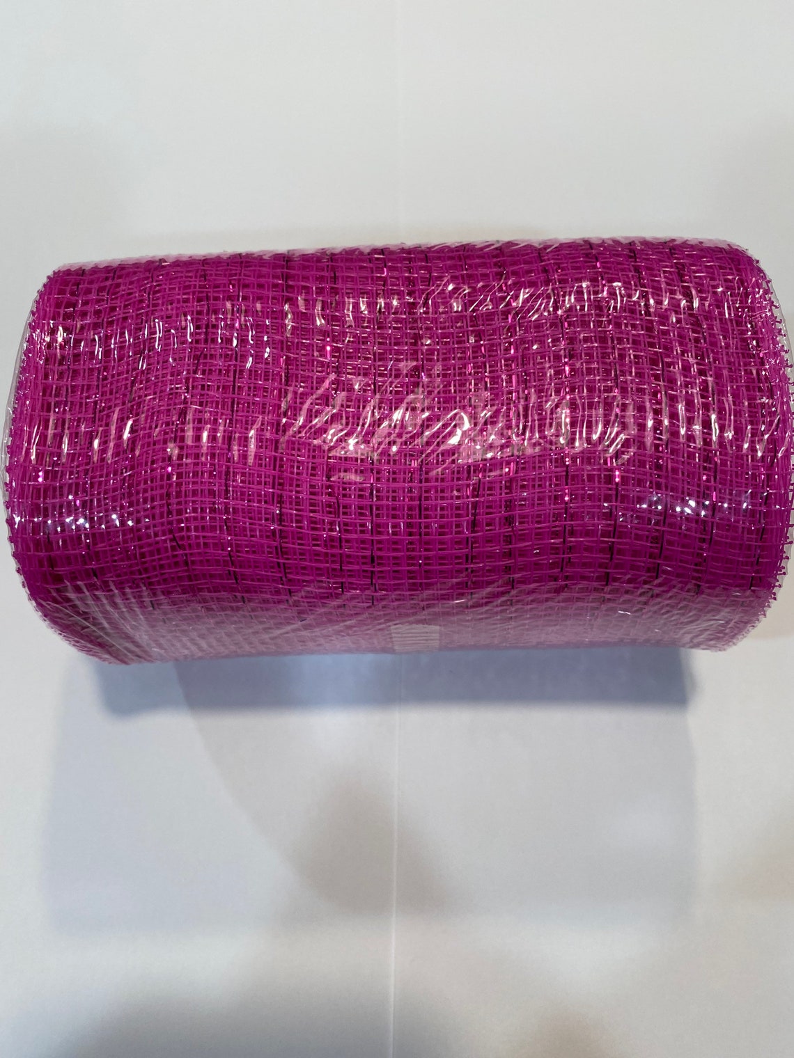 5.5 Inches X 30 Feethot Pink Deco Mesh With Metallic | Etsy