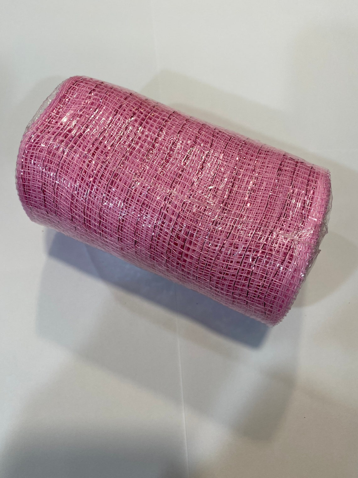 5.5 Inches X 30 Feet~pink Deco Mesh With Metallic Foil~poly Deco Mesh ...