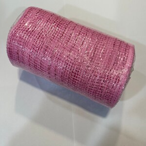 5.5 Inches X 30 Feet~pink Deco Mesh With Metallic Foil~poly Deco Mesh ...
