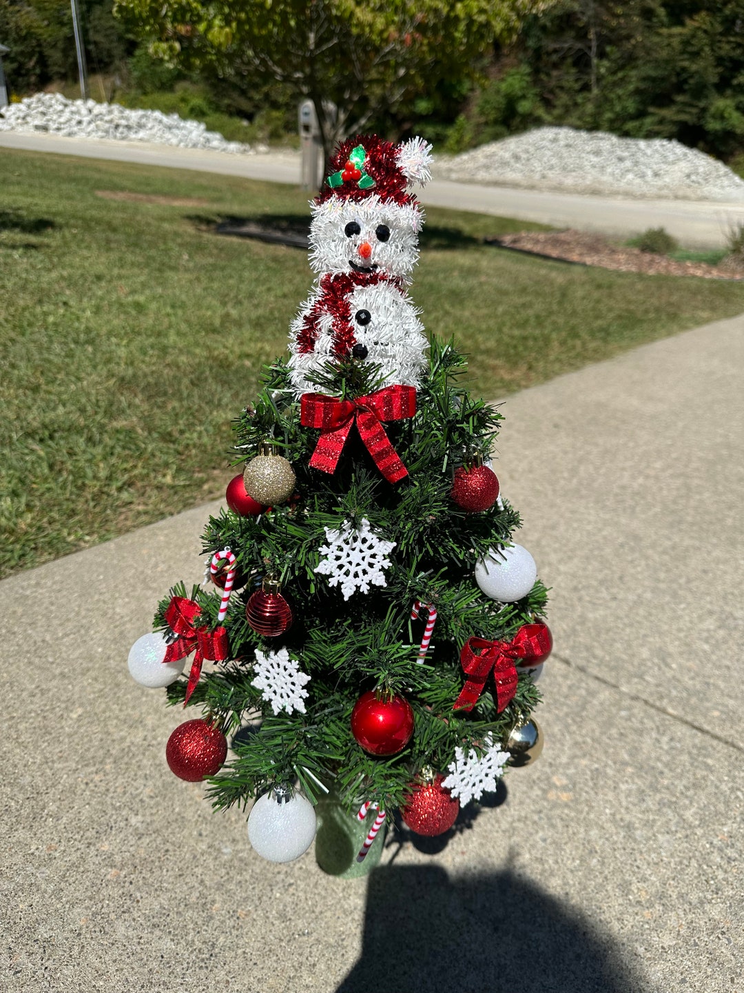 Cemetery Christmas Tree~snowman~styrofoam Insert for Existing Vase ...