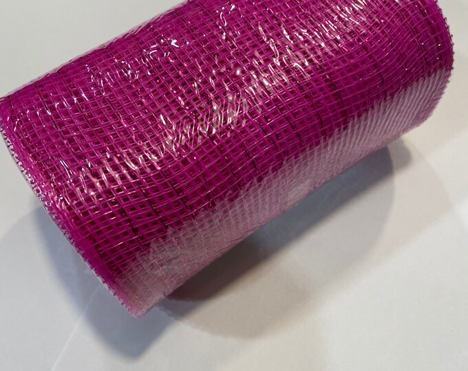 5.5 Inches X 30 Feethot Pink Deco Mesh With Metallic Foilpoly Deco ...