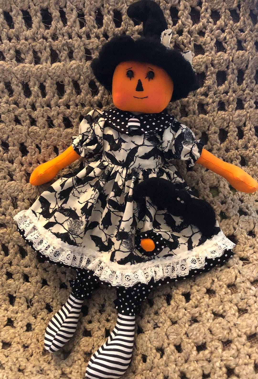 Raggedy Primitive Pumpkin Doll - Etsy