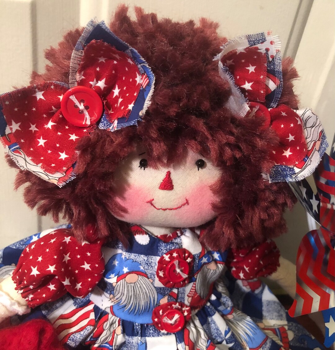 Americana Primitive Raggedy Annie Doll - Etsy
