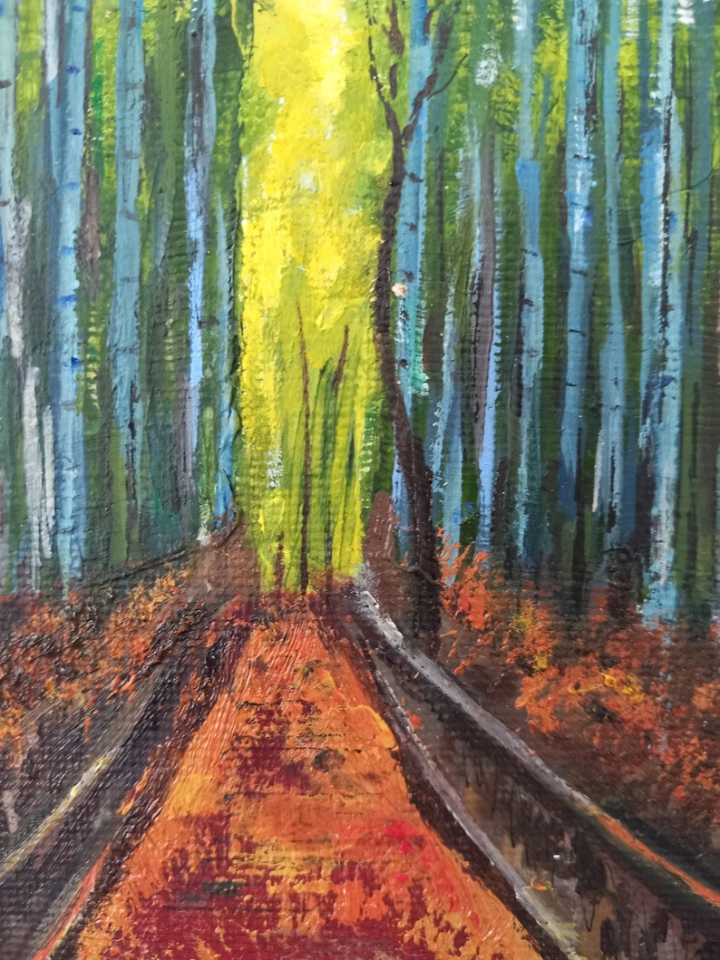 Japanese Bamboo Forest, Oil on Canvas Board, Wall Art, Japanese Forest ...