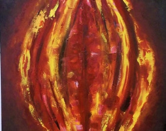 Yoni Yoni Art Original Oil Painting Painted With Palette | Etsy