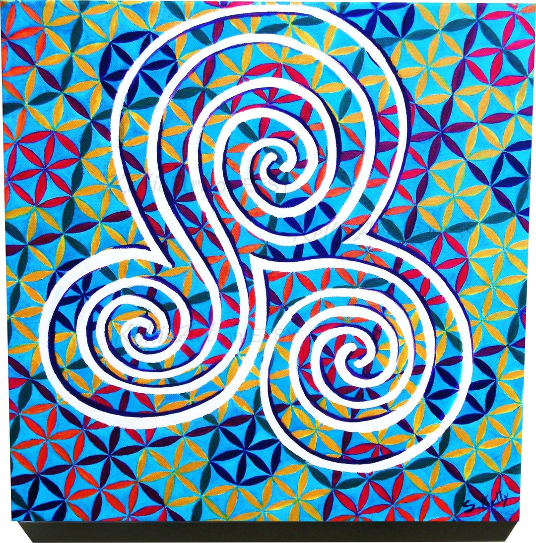 Sacred Geometry ,ogham, Wall Art, Hand Painted Mandala Art, Oil on ...