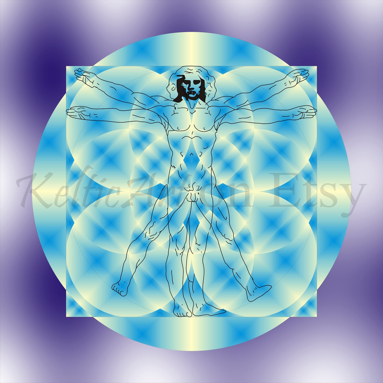 Digital Download, Sacred Geometry, Vitruvian Man, Printable Art - Etsy