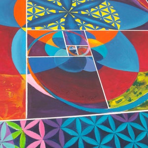 Wall Art, Sacred Geometry Oil Painting, OOAK Original Painting on Mdf ...