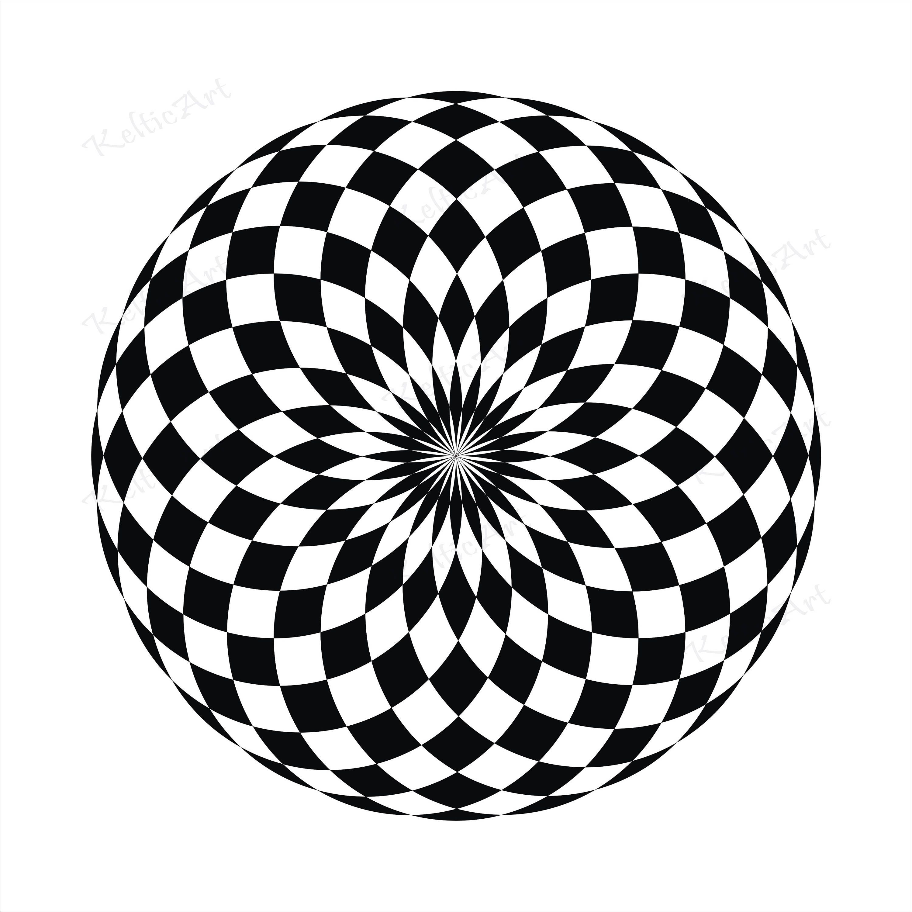 Digital Download, Sacred Geometry Art, Torus, Black and White Printable ...