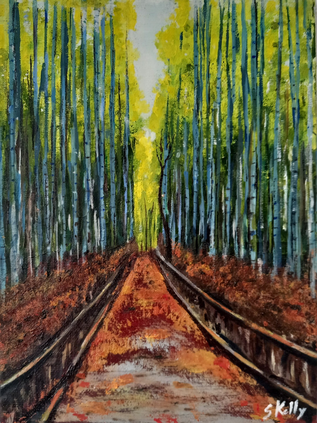 Japanese Bamboo Forest, Oil on Canvas Board, Wall Art, Japanese Forest ...