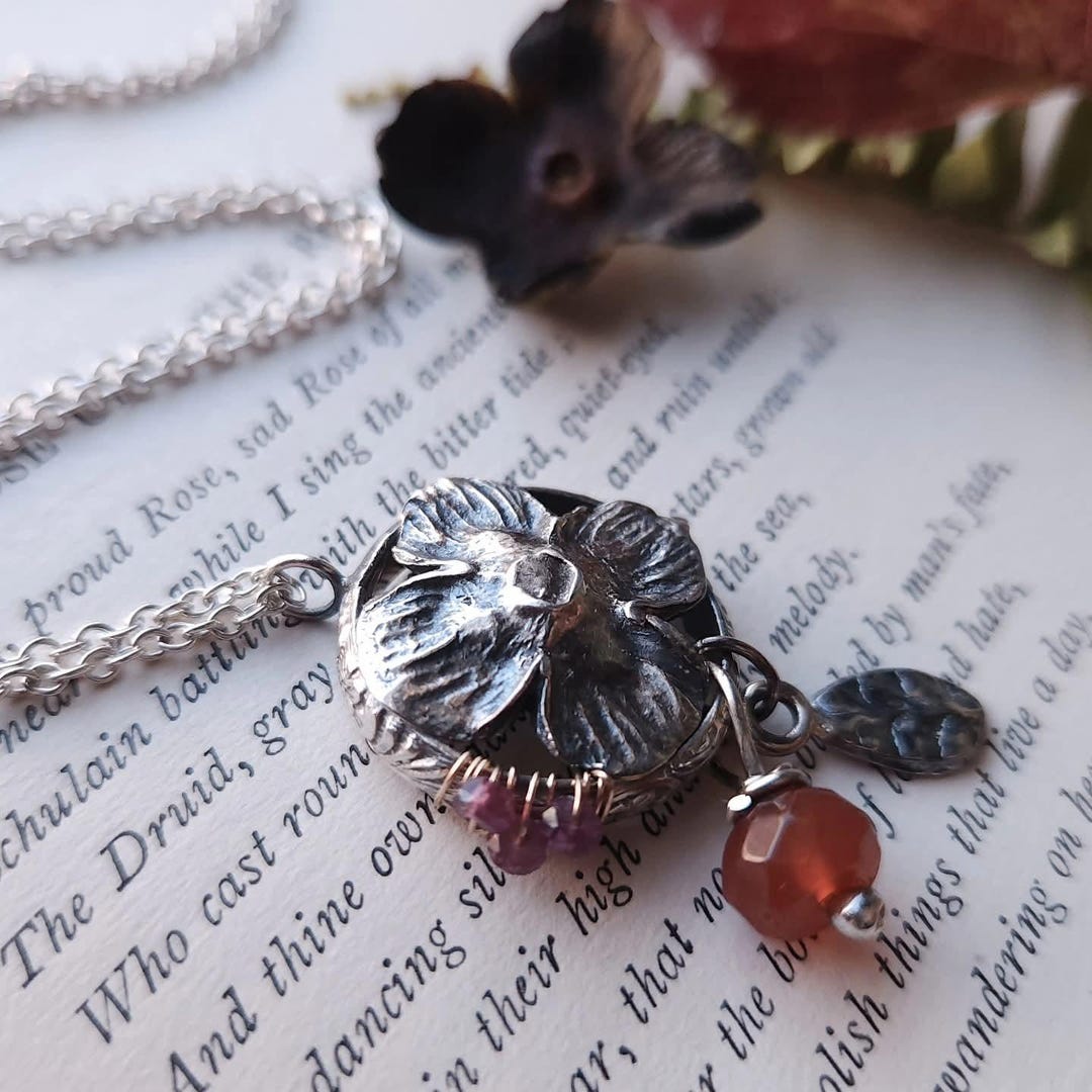 Persimmon Jewelry, Calyx Necklace, Sterling Silver, Handcrafted, Nature ...