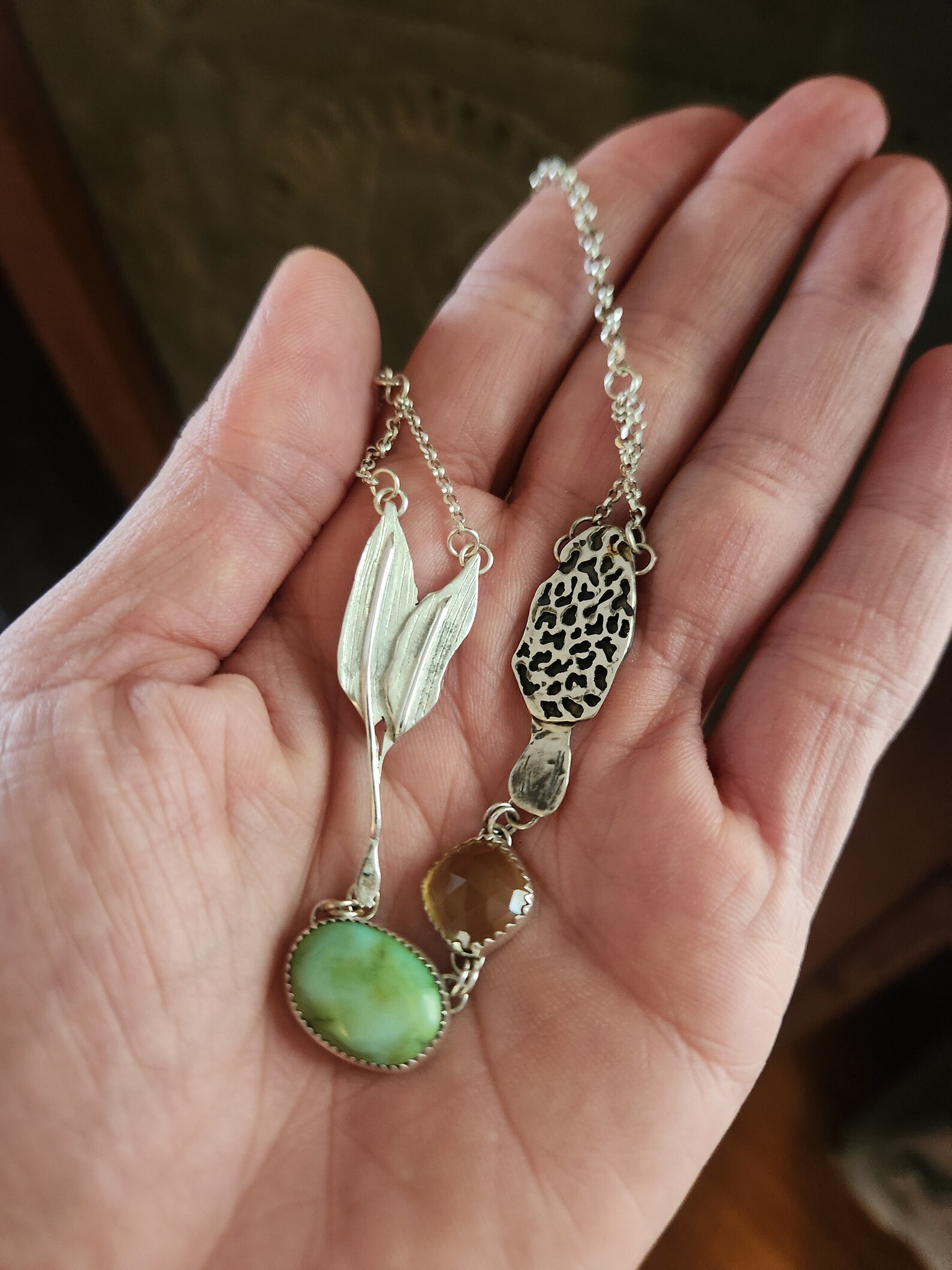 Morel Necklace, Ramp Necklace, Fungi Necklace, Forager Pendant, Forest ...