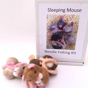 Needle Felting Kit Sleeping Mouse Woodland Creatures - Etsy
