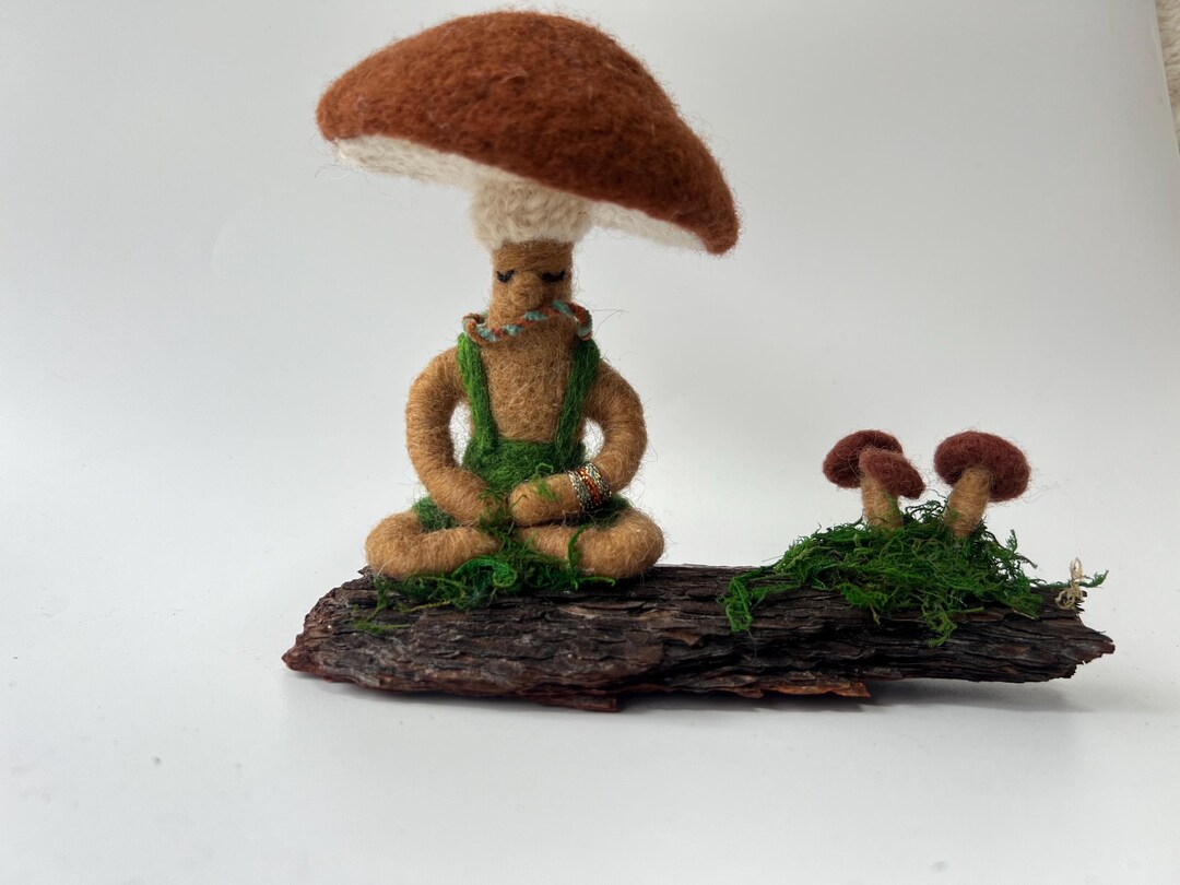 Needle Felted Fungi, the Yoga One - Etsy