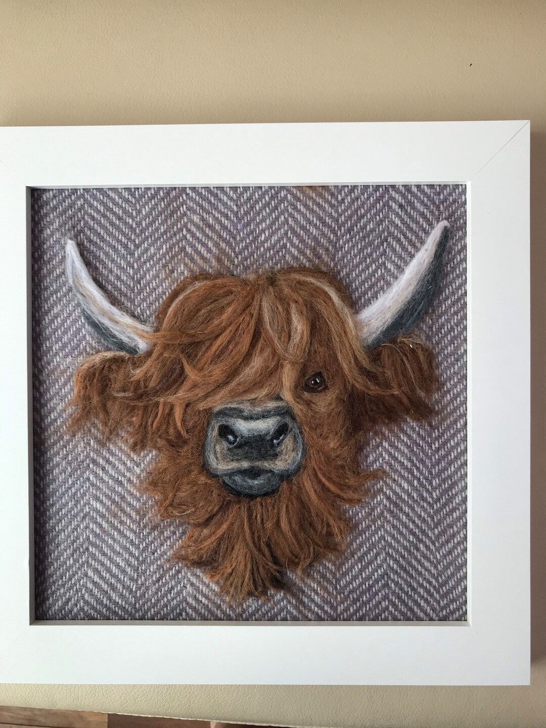 Highland Coo Needle Felted Painting. Unframed - Etsy