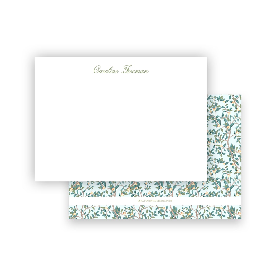 Women's Stationery Cards Chinoiserie Fruit Tree Green, Blue, Peach by ...
