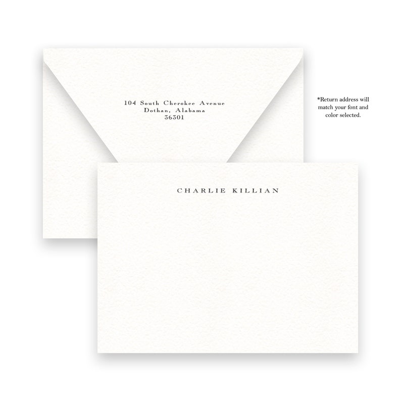 Men's Classic Traditional Simple Flat Note Cards Stationery by Kate ...