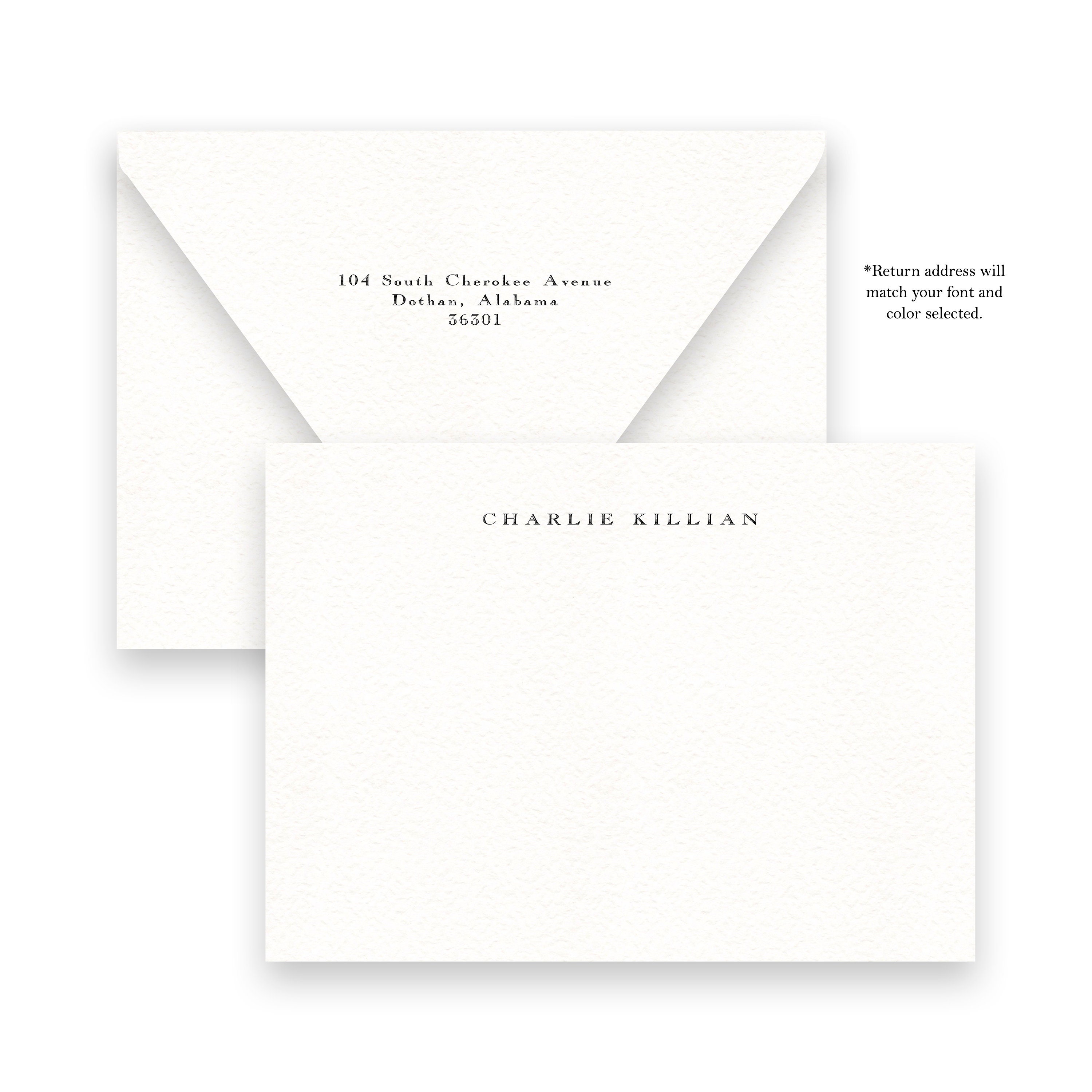 Men's Classic Traditional Simple Flat Note Cards Stationery by Kate ...