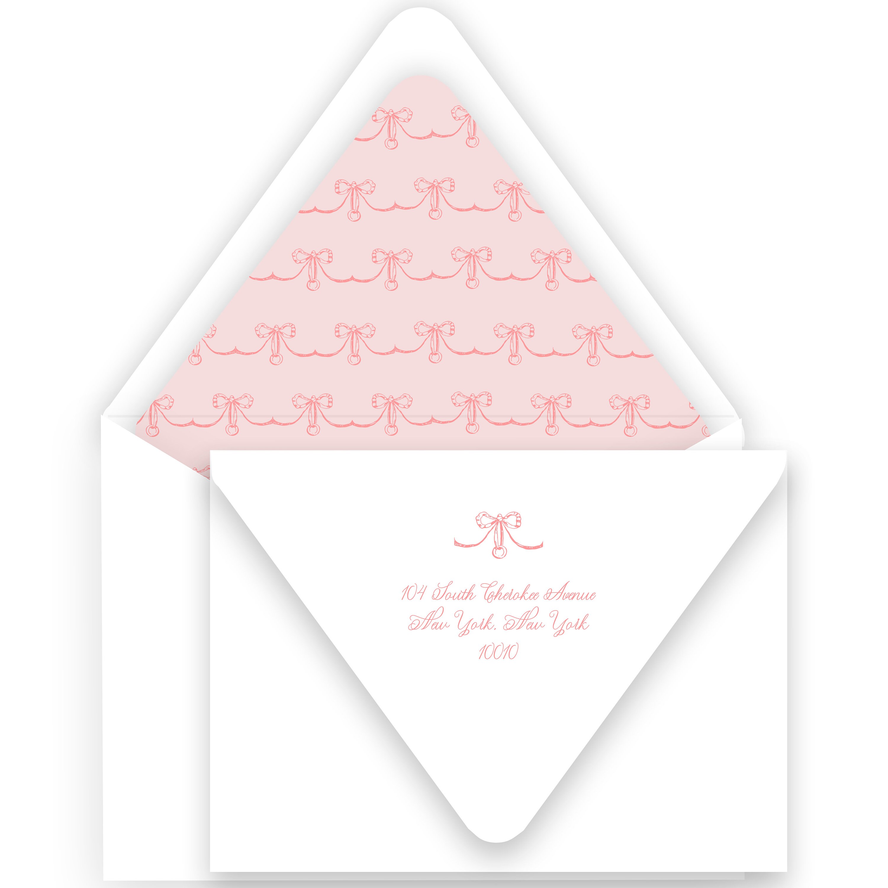 Birthday Invitation - Pink Vintage Ribbon Bow- by Kate Chambers Designs ...