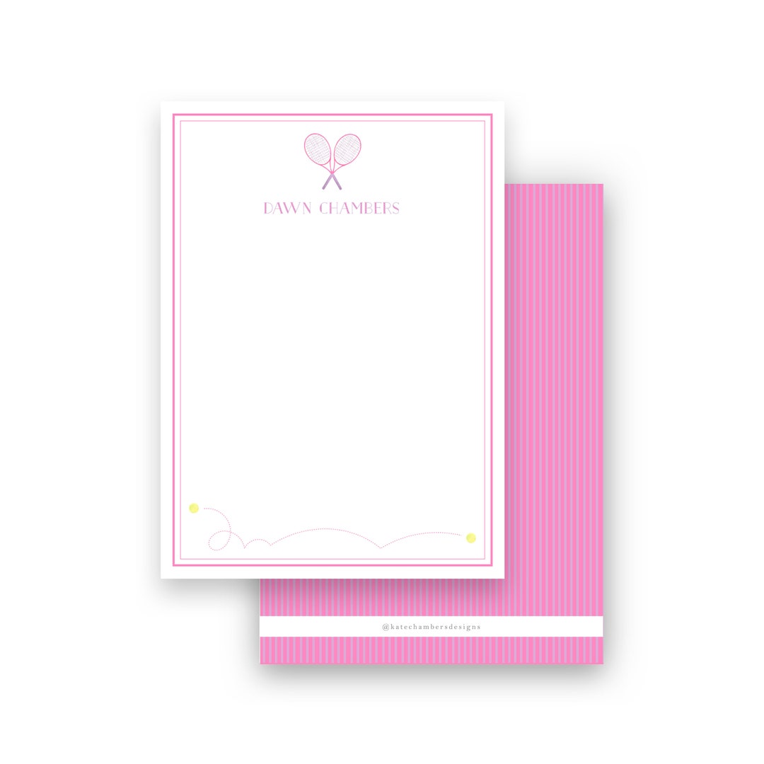 Kids Stationery - Girls Pink Purple Tennis - by Kate Chambers Designs ...