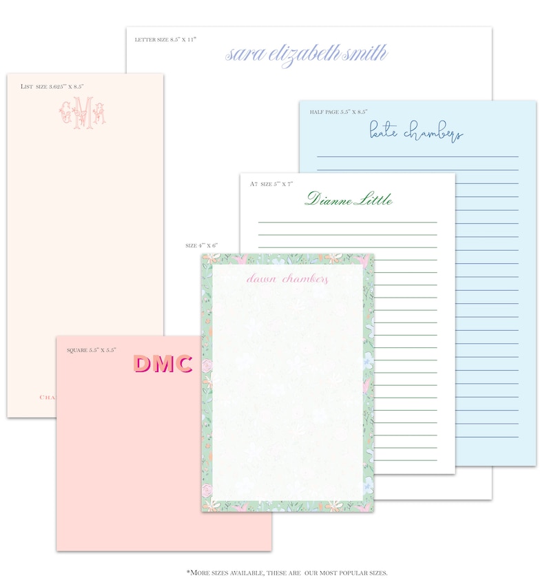 Custom Notepad - Women's Watercolor Wildflower Notes Pink Green Purple ...