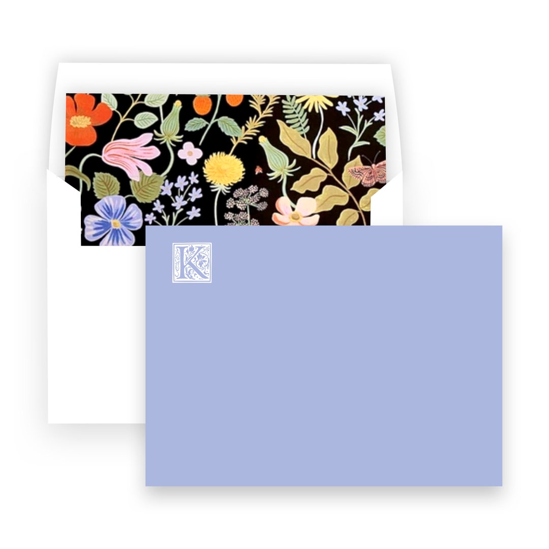 Black Periwinkle Strawberry Fields Monogram Lined Envelope Women's ...