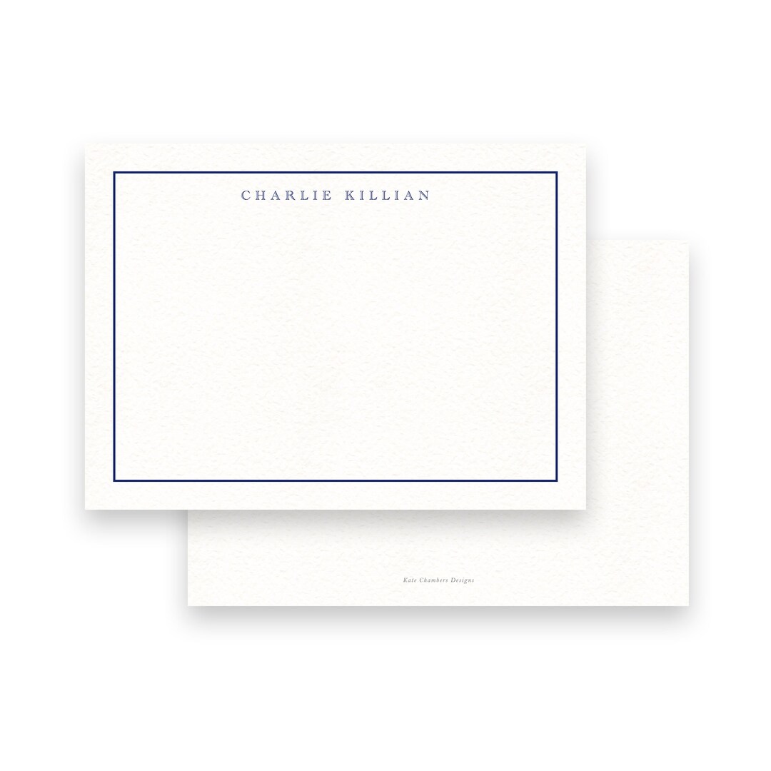 Men's Classic Traditional Simple Flat Note Cards Stationery by Kate ...
