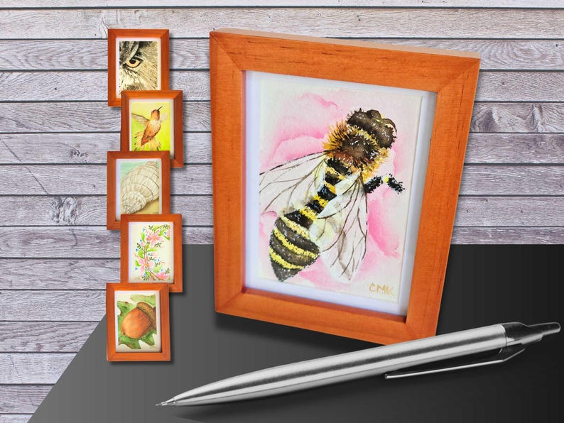 Mini Framed Watercolor Painting. Tiny Original Hand-painted Artwork ...