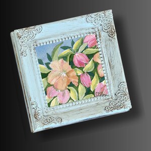 Framed Tiny Garden Watercolor Painting. Mini Original Hand-painted ...