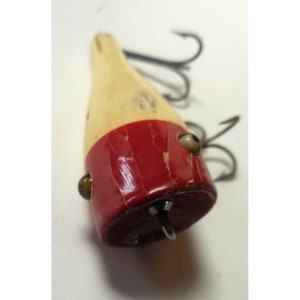 Vintage Red & White Wood Fishing Lure Tackle Bait 3 1/8" - Etsy