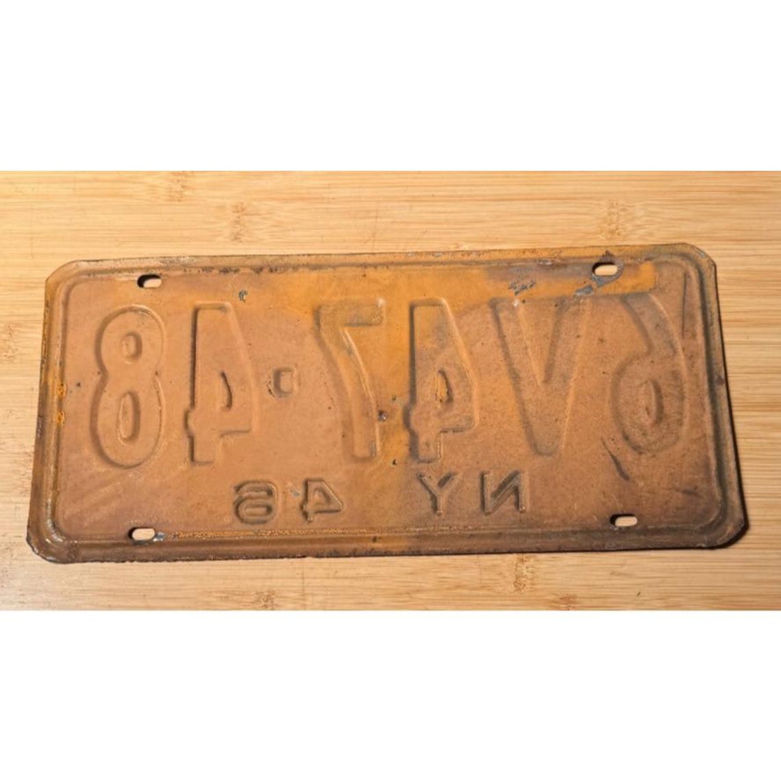Vintage 1946 NY Black & Yellow License Single Plate Hot Rod Rat Rod ...