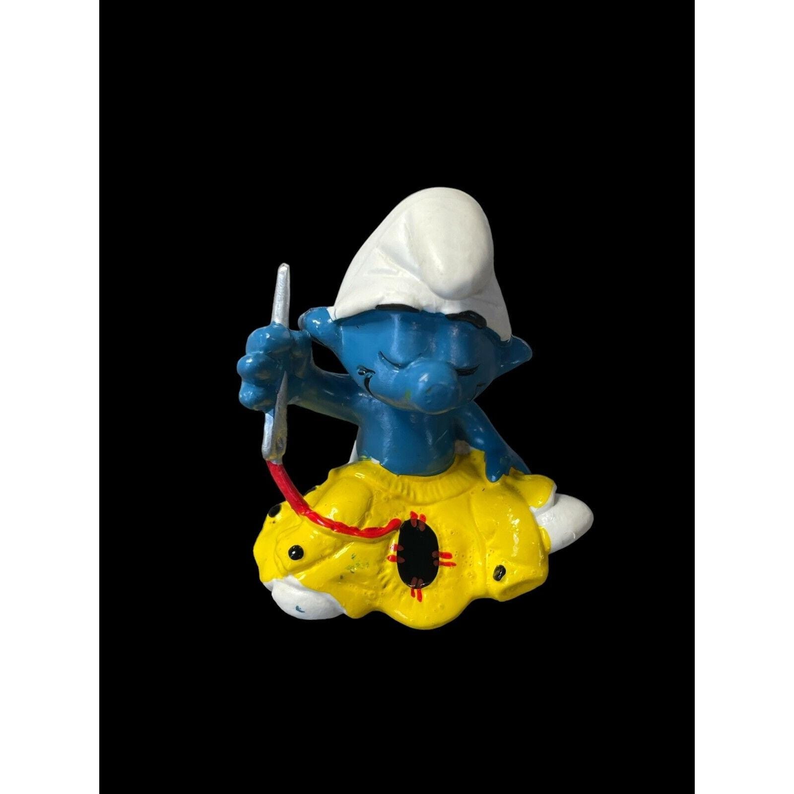 Smurf Tailor Smurf Sewing Thread Needle Sweater 1979 Schleich Wallace ...