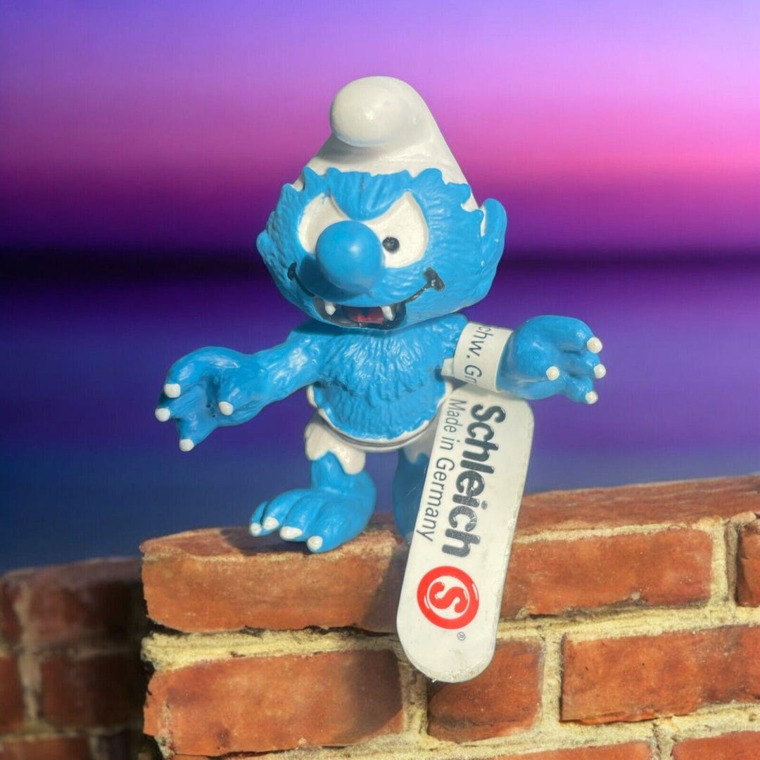 Smurfs 20543 Werewolf Halloween Smurf Wolfman Vintage Toy PVC Figurine ...